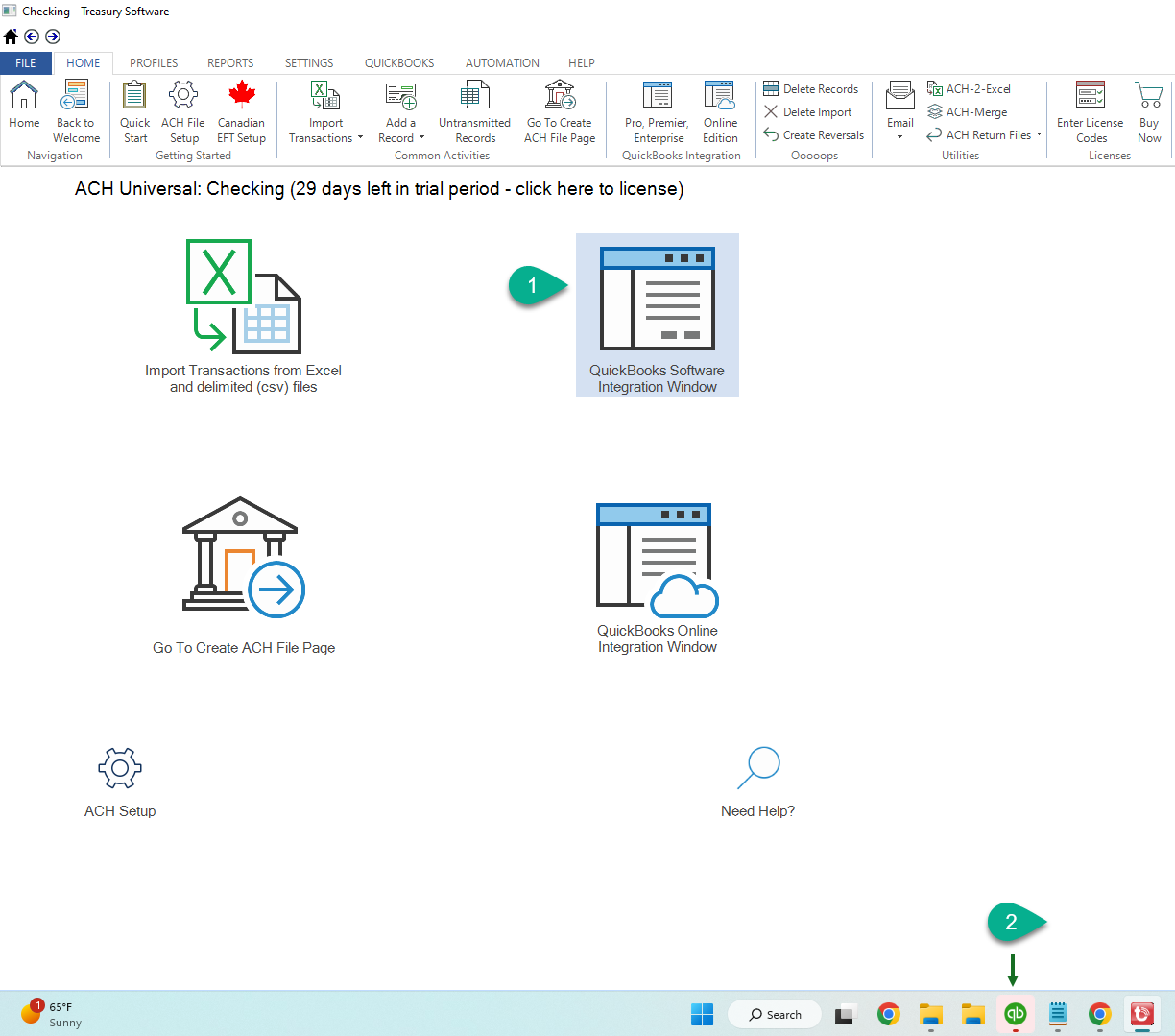 Connect to QuickBooks - Initial Integration – Treasury Software