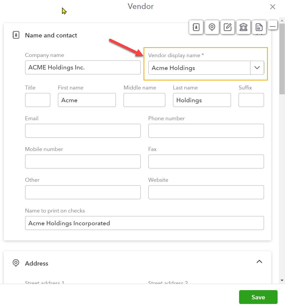 Display Name in QuickBooks Online when Integrating with ACH Universal – Treasury Software