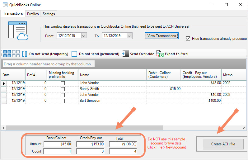 QuickBooks Online - Creating an ACH File – Treasury Software